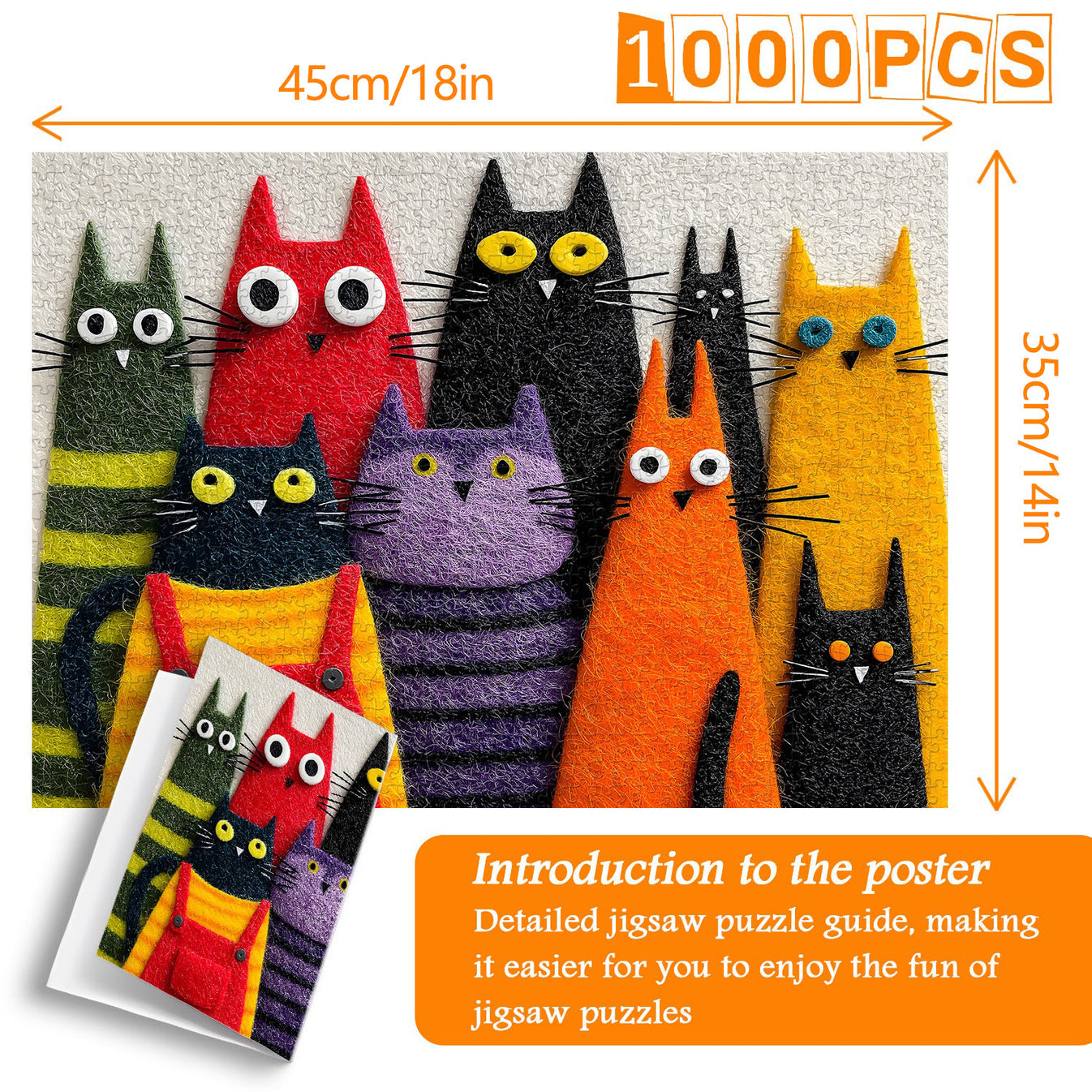 Cute Fuzzy Cats Wooden Jigsaw Puzzle 1000 Pieces – Puzzloom
