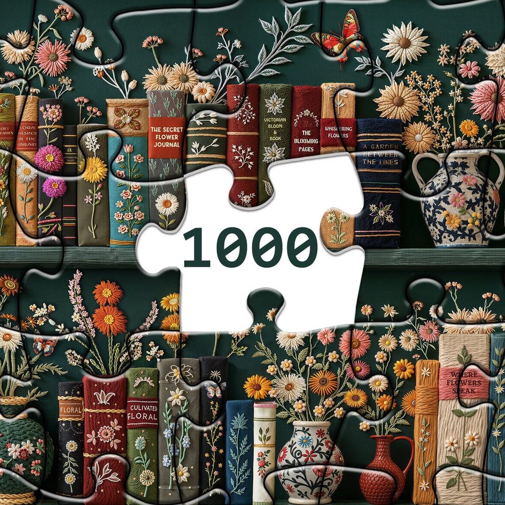 Blooming Bookshelf Jigsaw Puzzles 1000 Pieces – Puzzloom