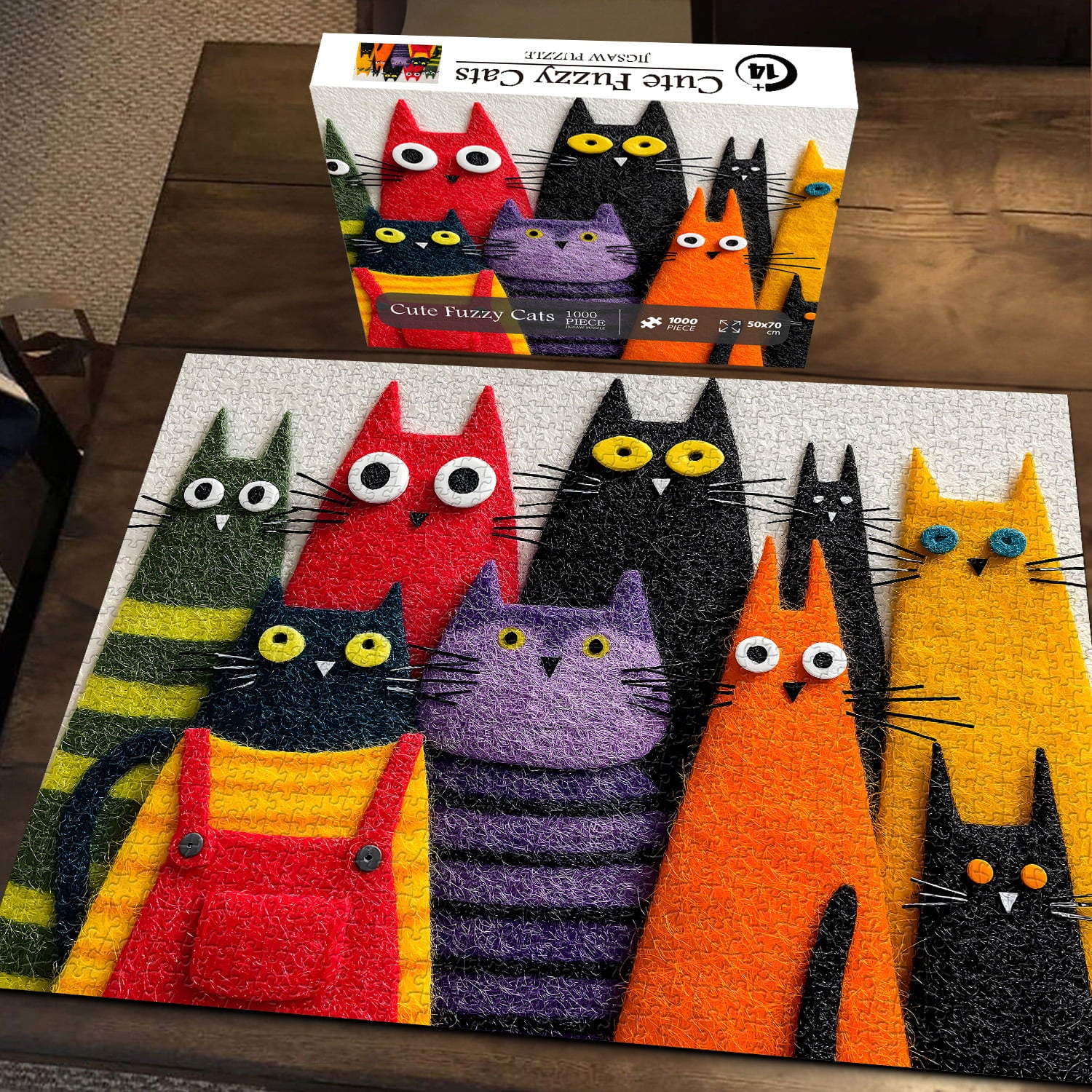 Cute Fuzzy Cats Wooden Jigsaw Puzzle 1000 Pieces – Puzzloom