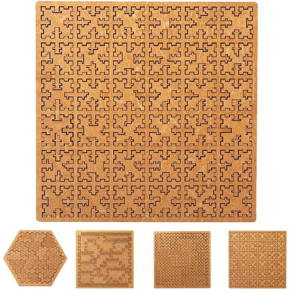 🧩Hilbert Curve Wooden Fractal Tray Puzzle – Puzzloom