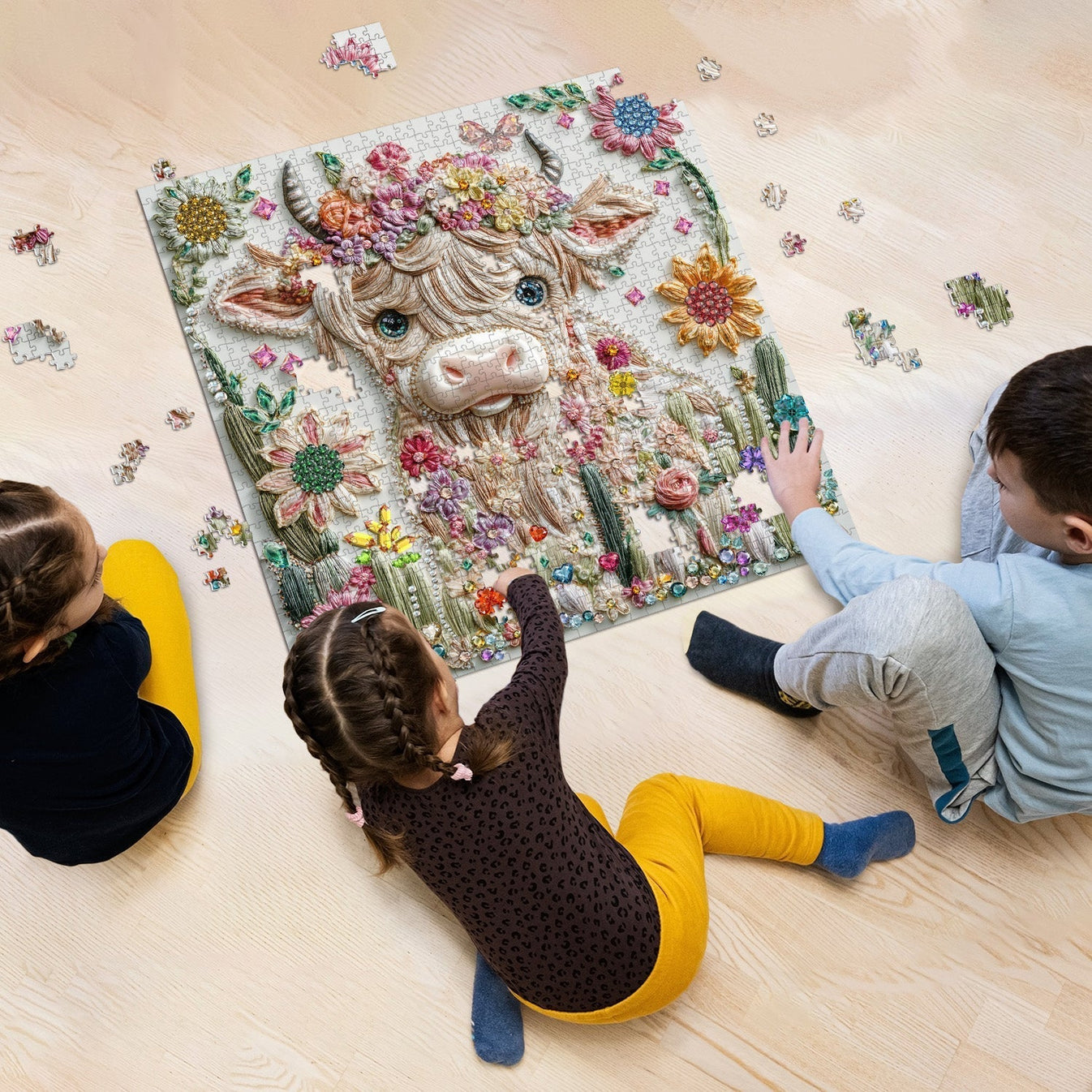 Elegant Cow Wooden Jigsaw Puzzle 1000 Pieces – Puzzloom