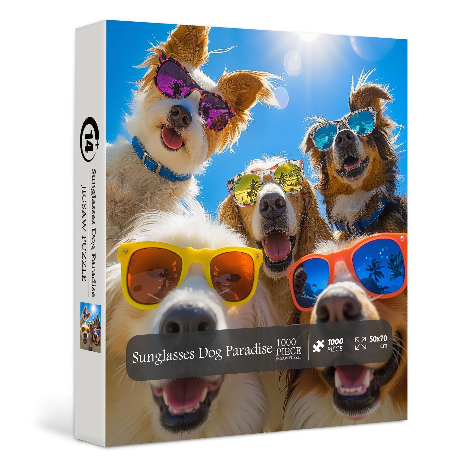 Sunglasses Dog Paradise Wooden Jigsaw Puzzle 1000 Pieces – Puzzloom