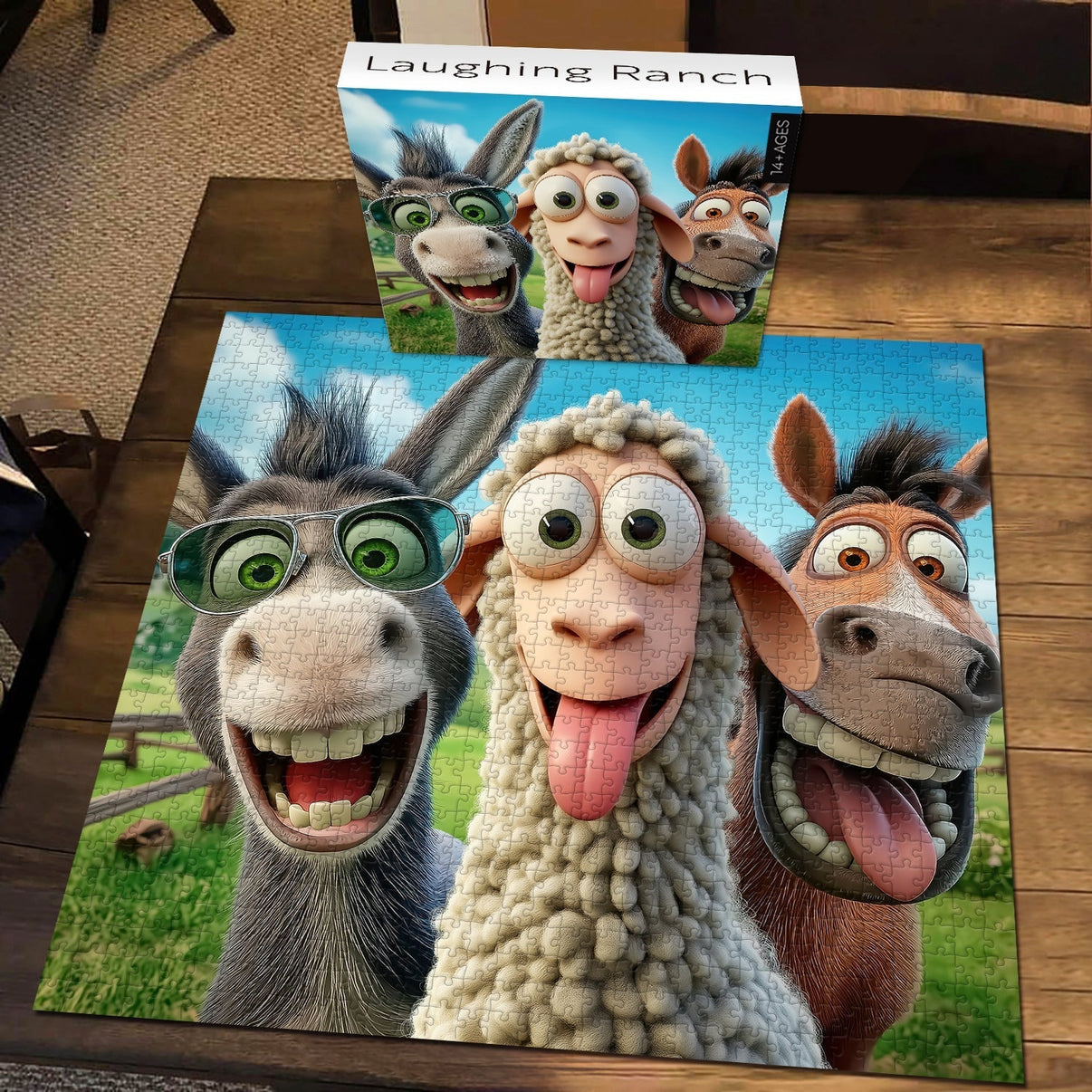 Laughing Ranch Wooden Jigsaw Puzzle 1000 Pcs – Puzzloom
