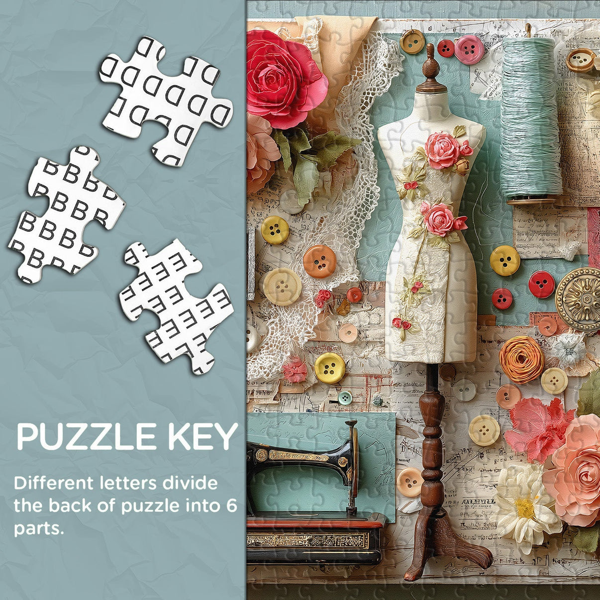 Floral Sewing Atelier | 1000-Piece Wooden Jigsaw Puzzle – Puzzloom