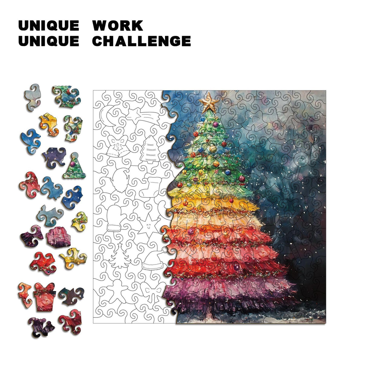 Wooden Christmas Tree Puzzle Money Box - L – Puzzloom