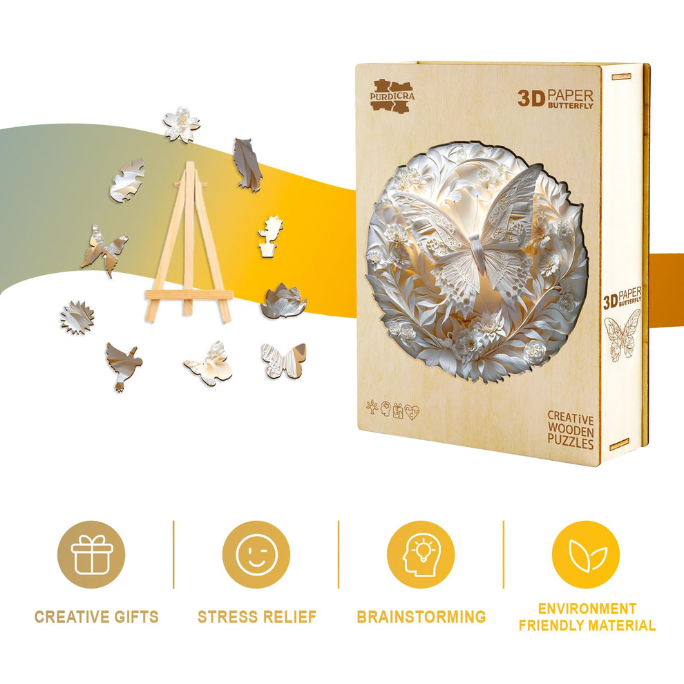 3D Butterfly Wooden Jigsaw Puzzle – Puzzloom